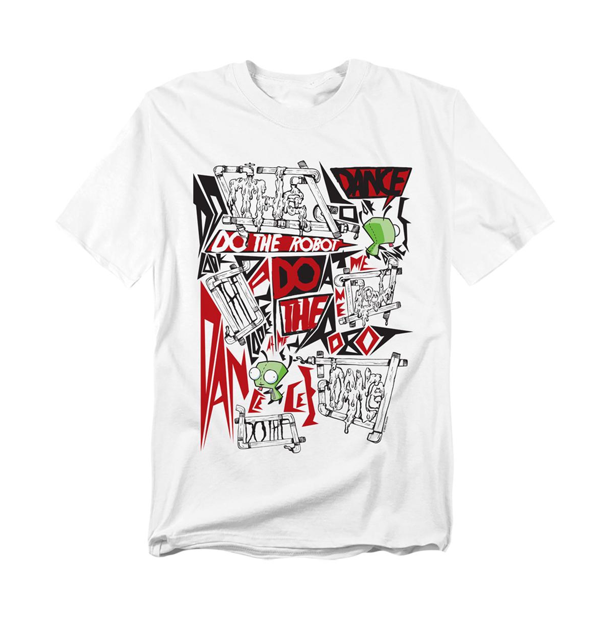 Click here for Mens Invader Zim Do The Robot Gir T-Shirt - White prices