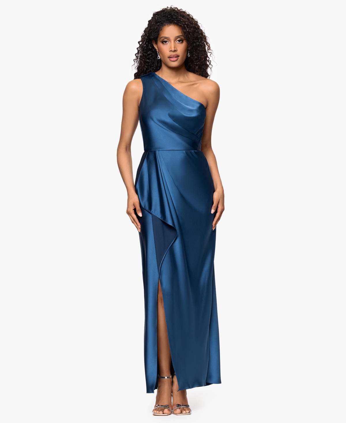 Click here for Xscape Womens Bridesmaid One Shoulder Satin Long D... prices