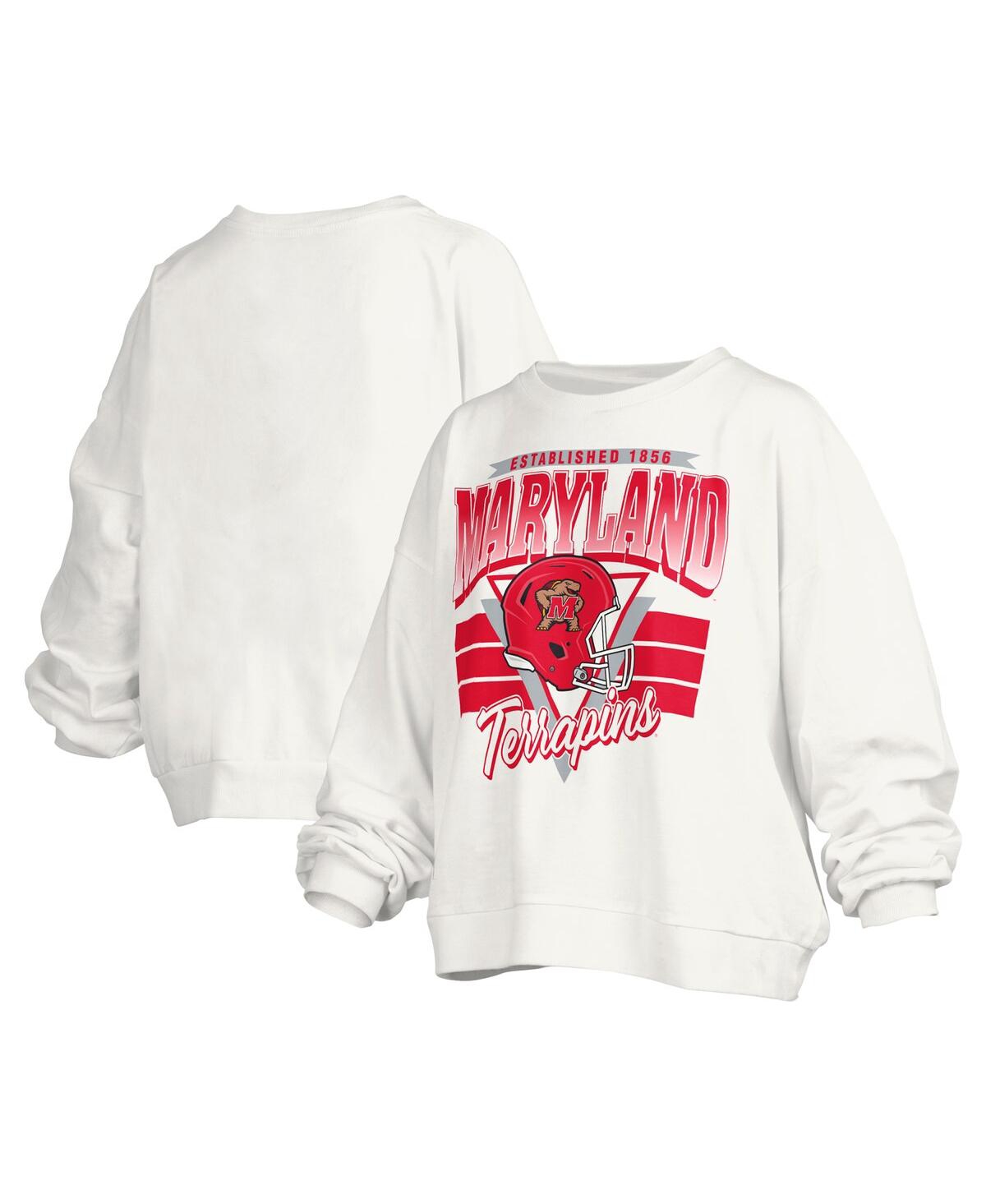 Click here for Pressbox Womens White Maryland Terrapins Janice Re... prices