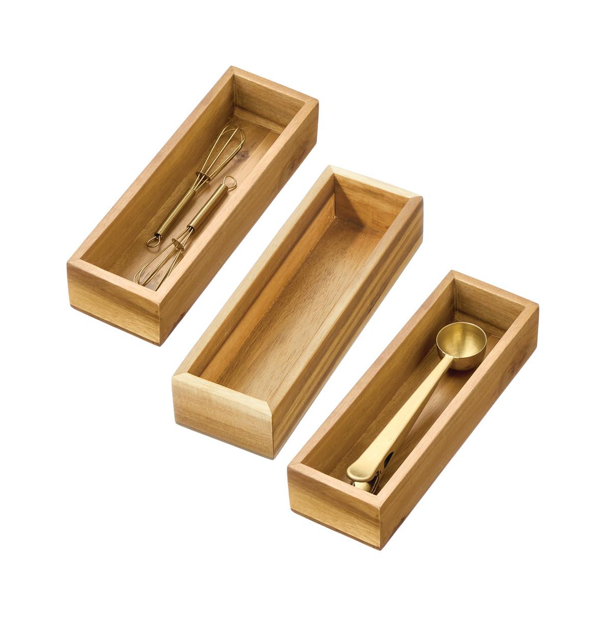 Click here for iDesign Acacia Wood Kitchen Drawer Organizer - Set... prices