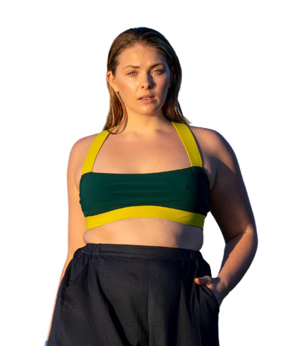 Click here for Ansea Womens The Reversible Sporty Top - Yellow/ g... prices