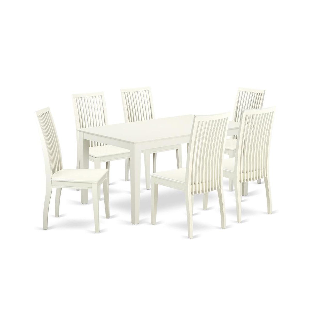 Click here for East West Furniture Dining Room Set Linen White -... prices