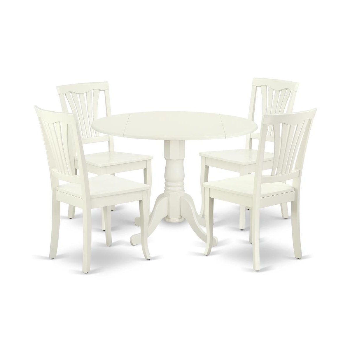 Click here for East West Furniture Dining Room Set Linen White -... prices