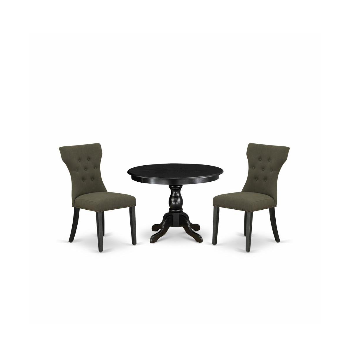 Click here for East West Furniture 3 Piece Dining Table Set - Bla... prices