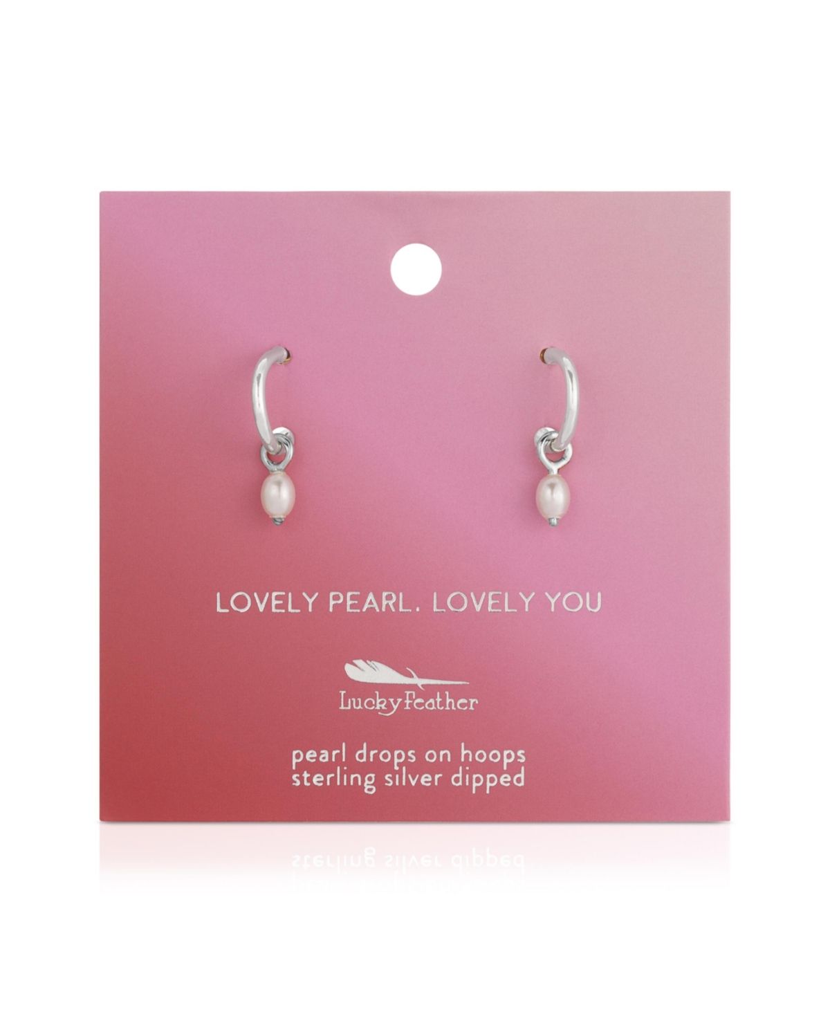 Click here for Lucky Feather Hoops with Drop - Pearl (silver) - L... prices