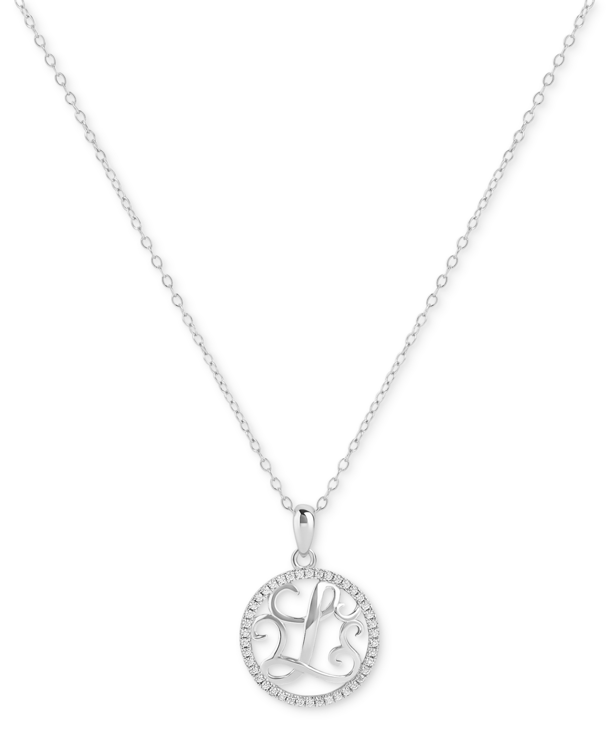 Click here for Giani Bernini Cubic Zirconia L Initial Halo 18 Pen... prices