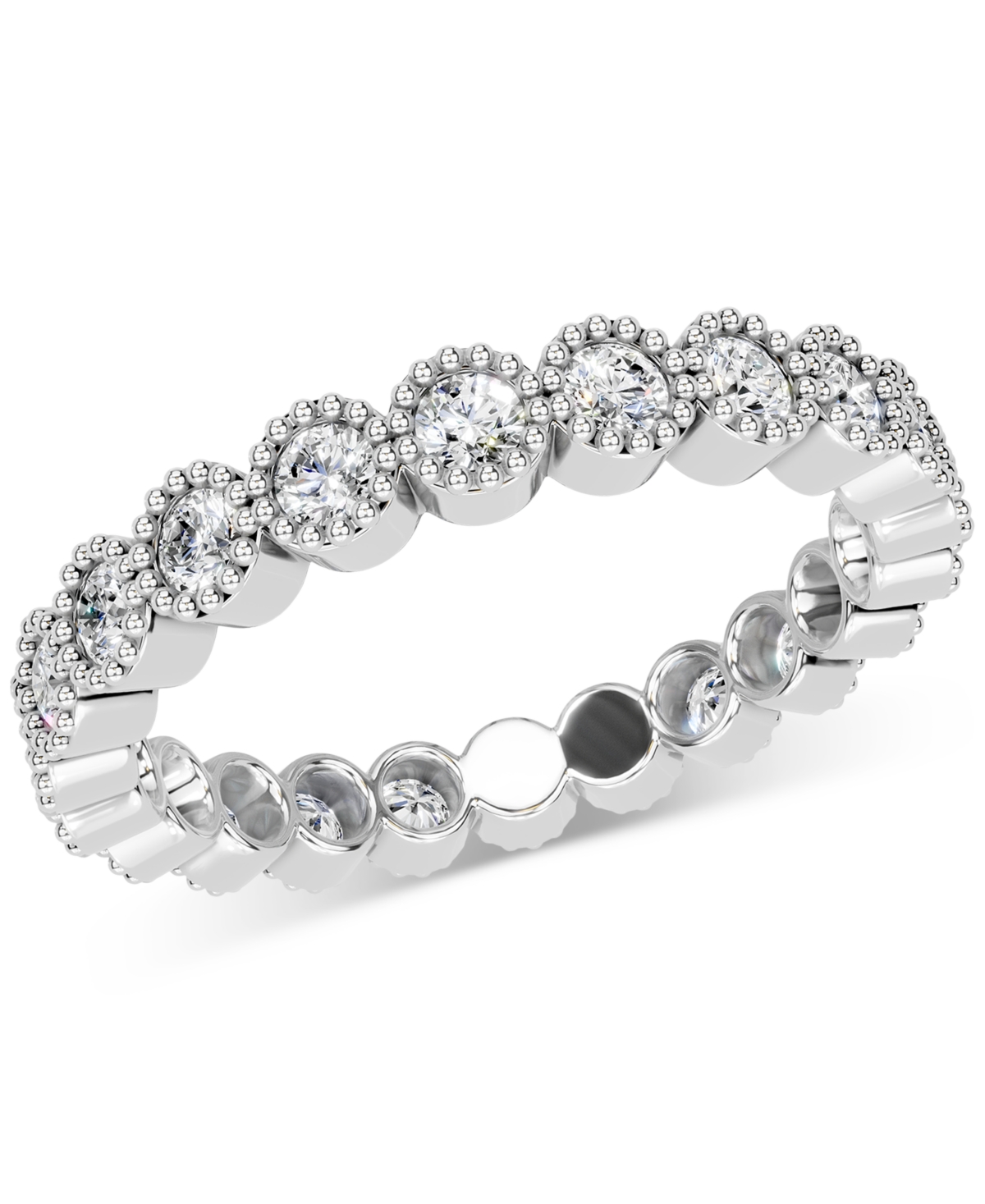 Click here for Diamond Milgrain Bead Frame Eternity Band (1 ct. t... prices