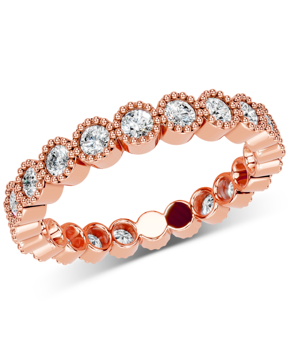 Click here for Diamond Milgrain Bead Frame Eternity Band (1 ct. t... prices