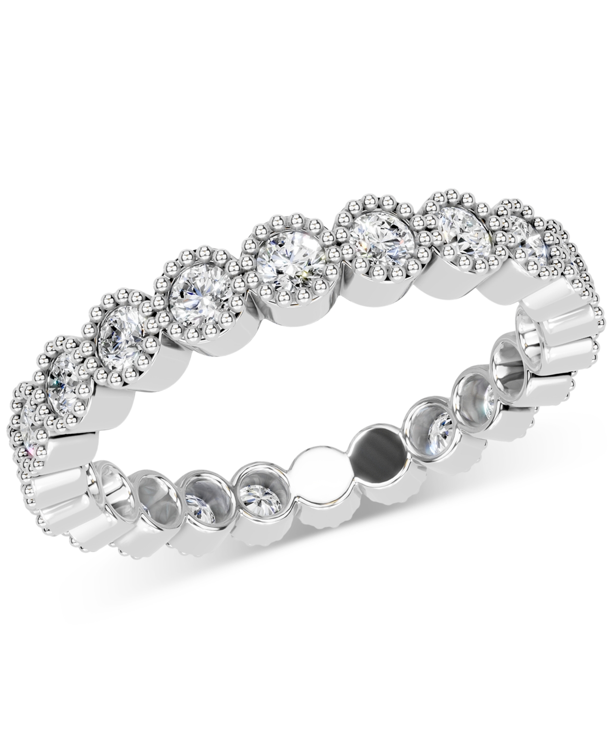 Click here for Diamond Milgrain Bead Frame Eternity Band (1 ct. t... prices