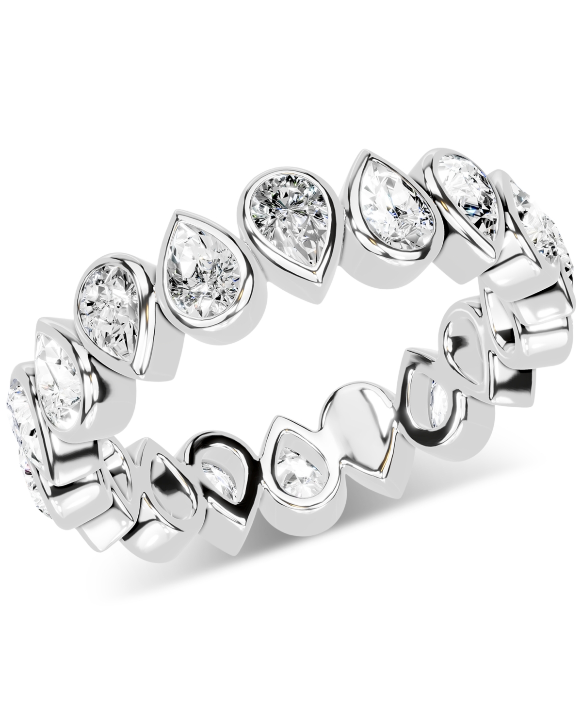 Click here for Diamond Pear Bezel Eternity Band (2 ct. t.w.) in P... prices