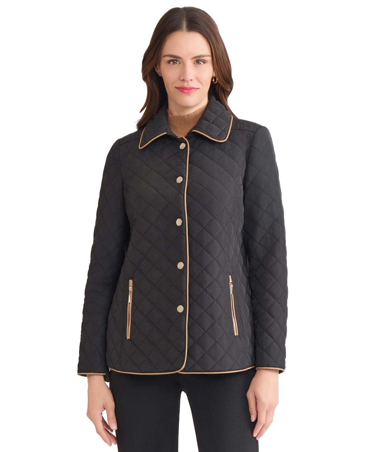 Click here for Jones New York Womens Quilted Jacket - Black prices