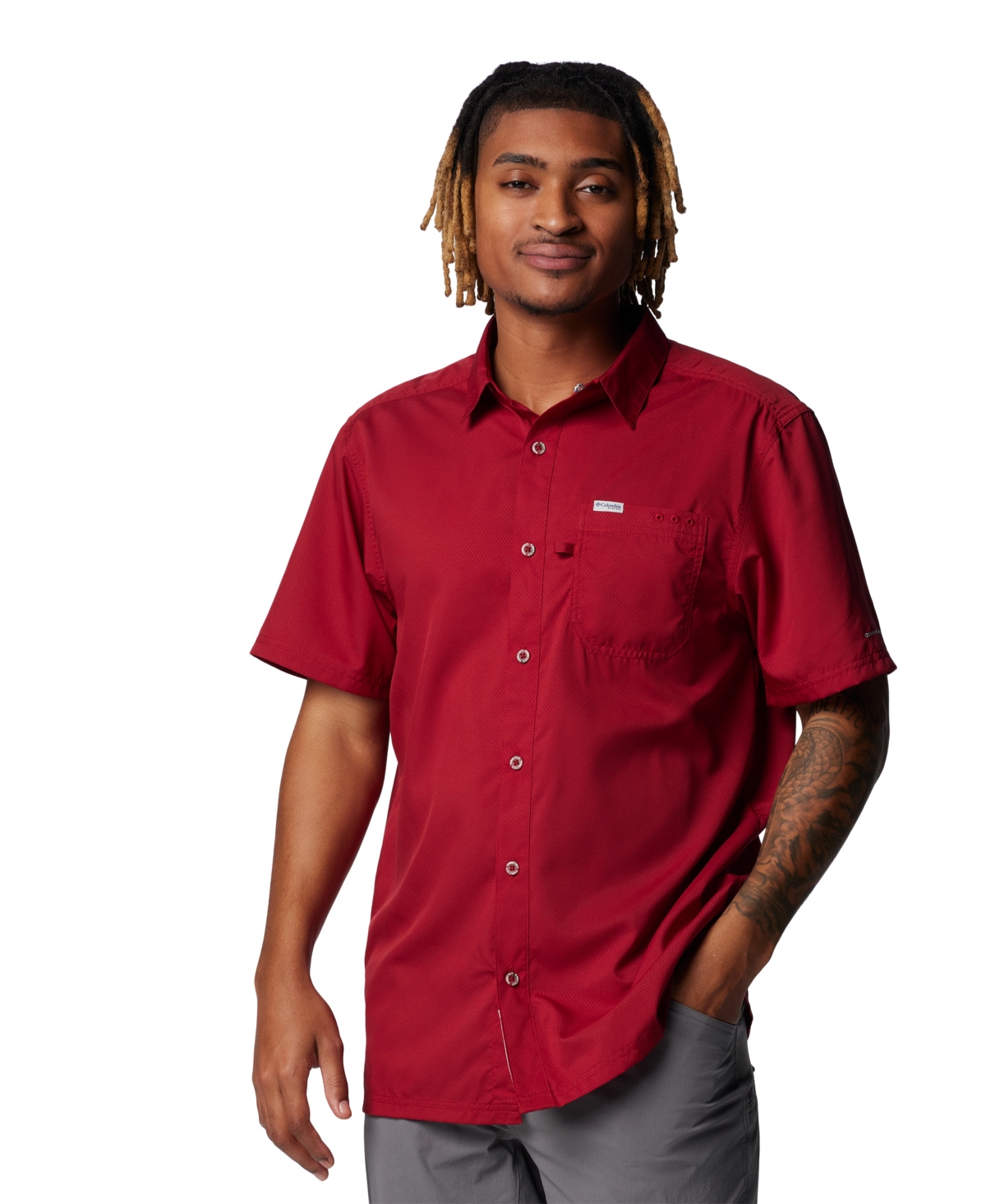 Click here for Columbia Mens Slack Tide Camp Shirt - Beet prices