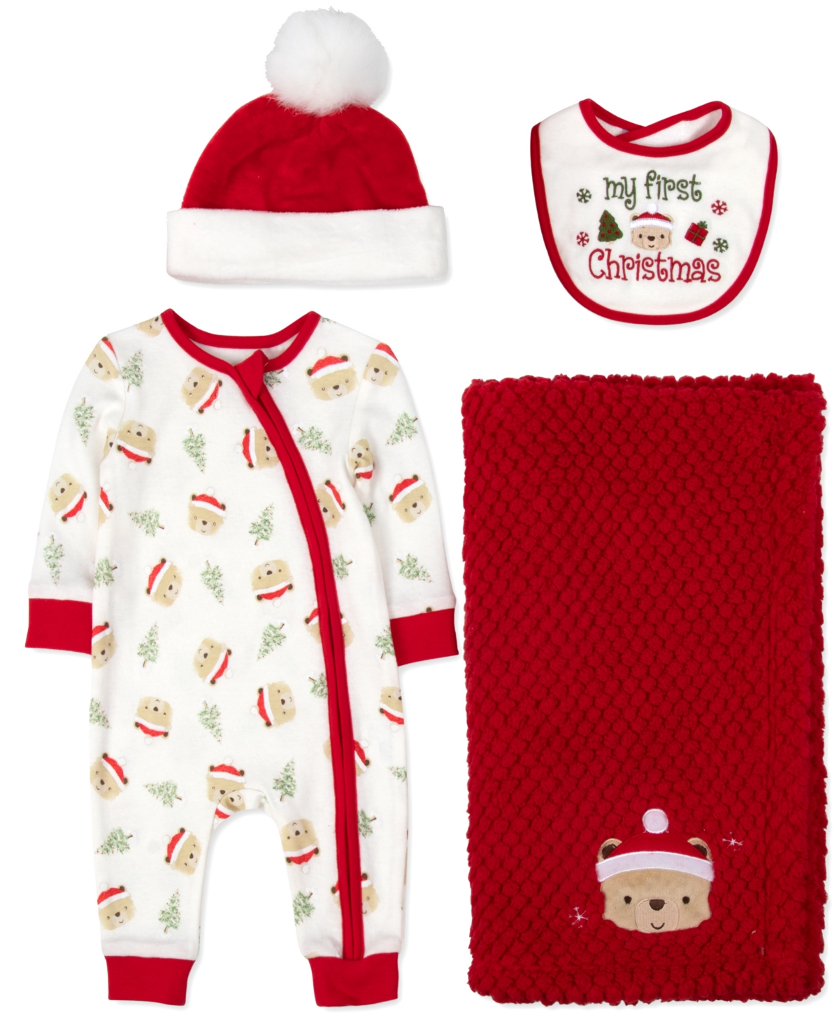 Click here for Baby Essentials Baby Boys 4-Piece Christmas Bear S... prices