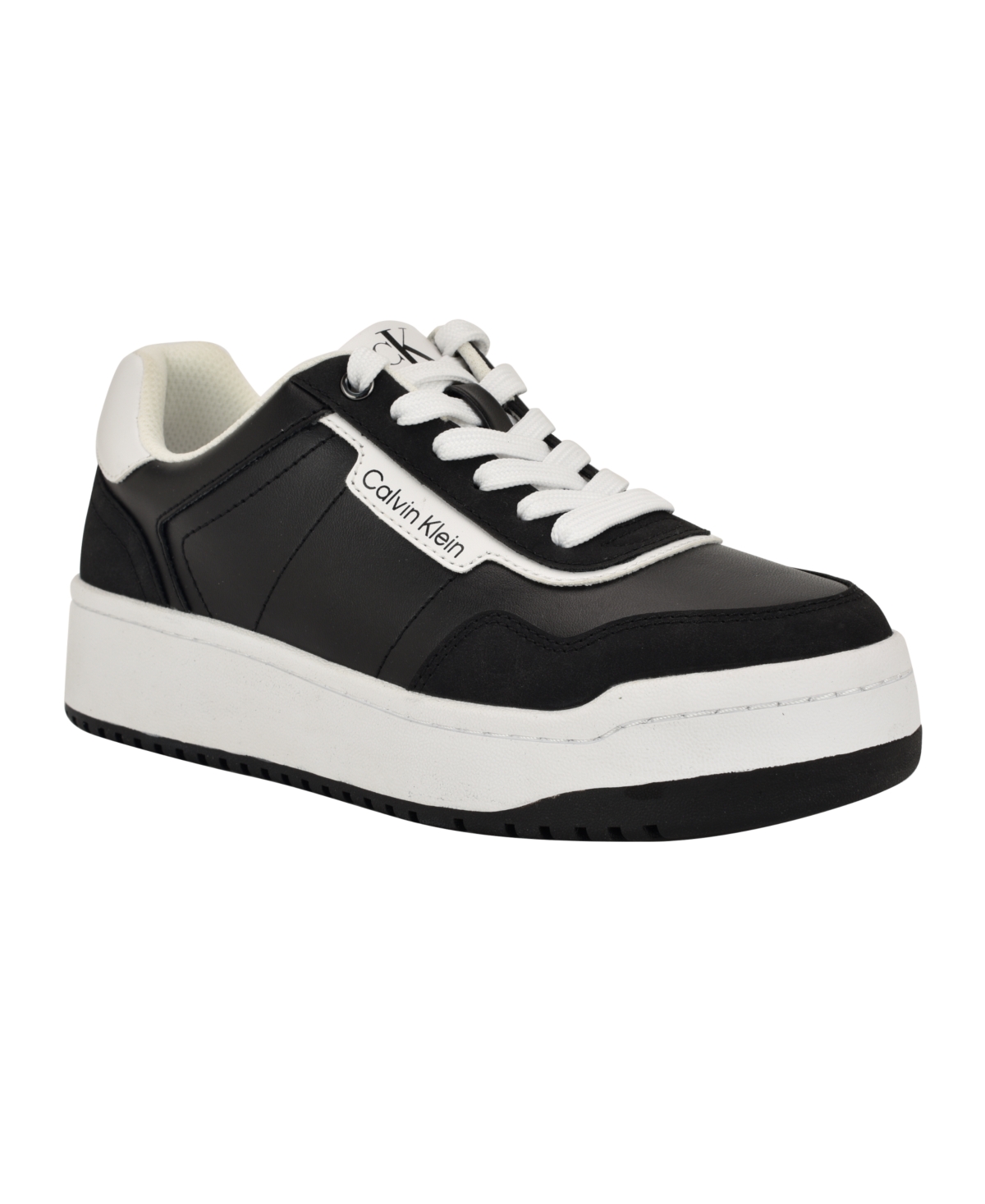 Click here for Calvin Klein Womens Adryen Lace-Up Sneakers - Blac... prices