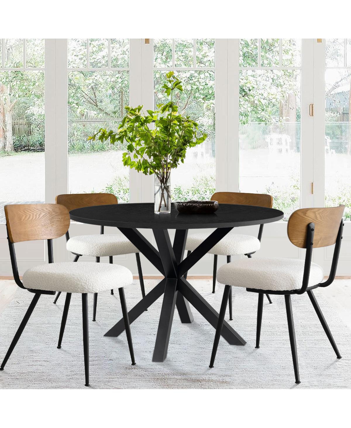 Click here for Maison Boucle Modern Black Pedestal Dining Table w... prices