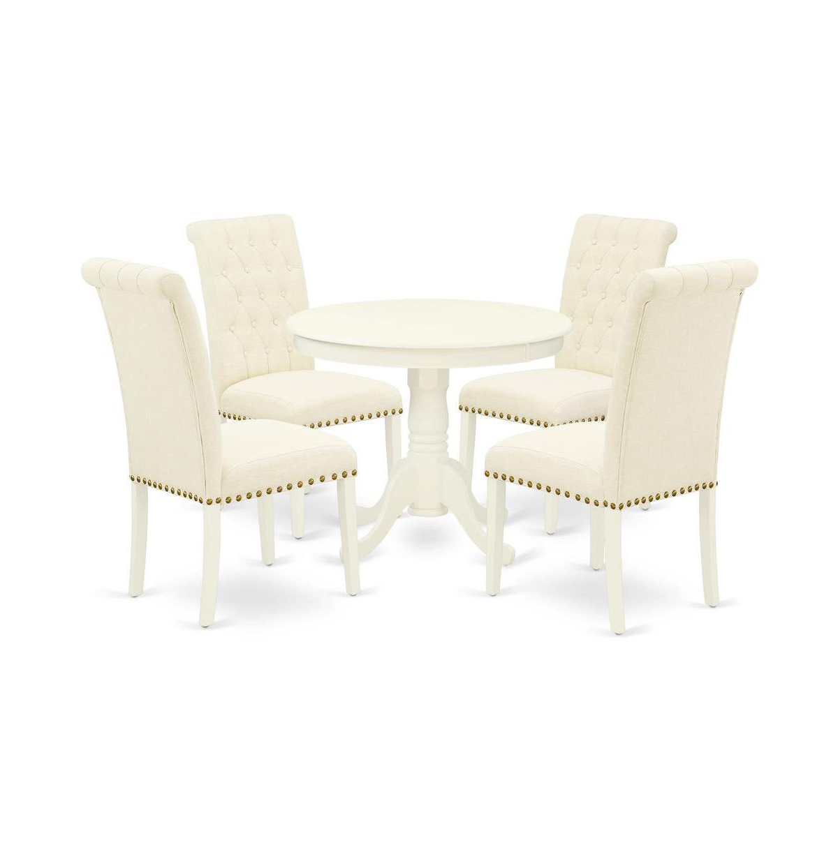 Click here for East West Furniture Dining Room Set Linen White -... prices