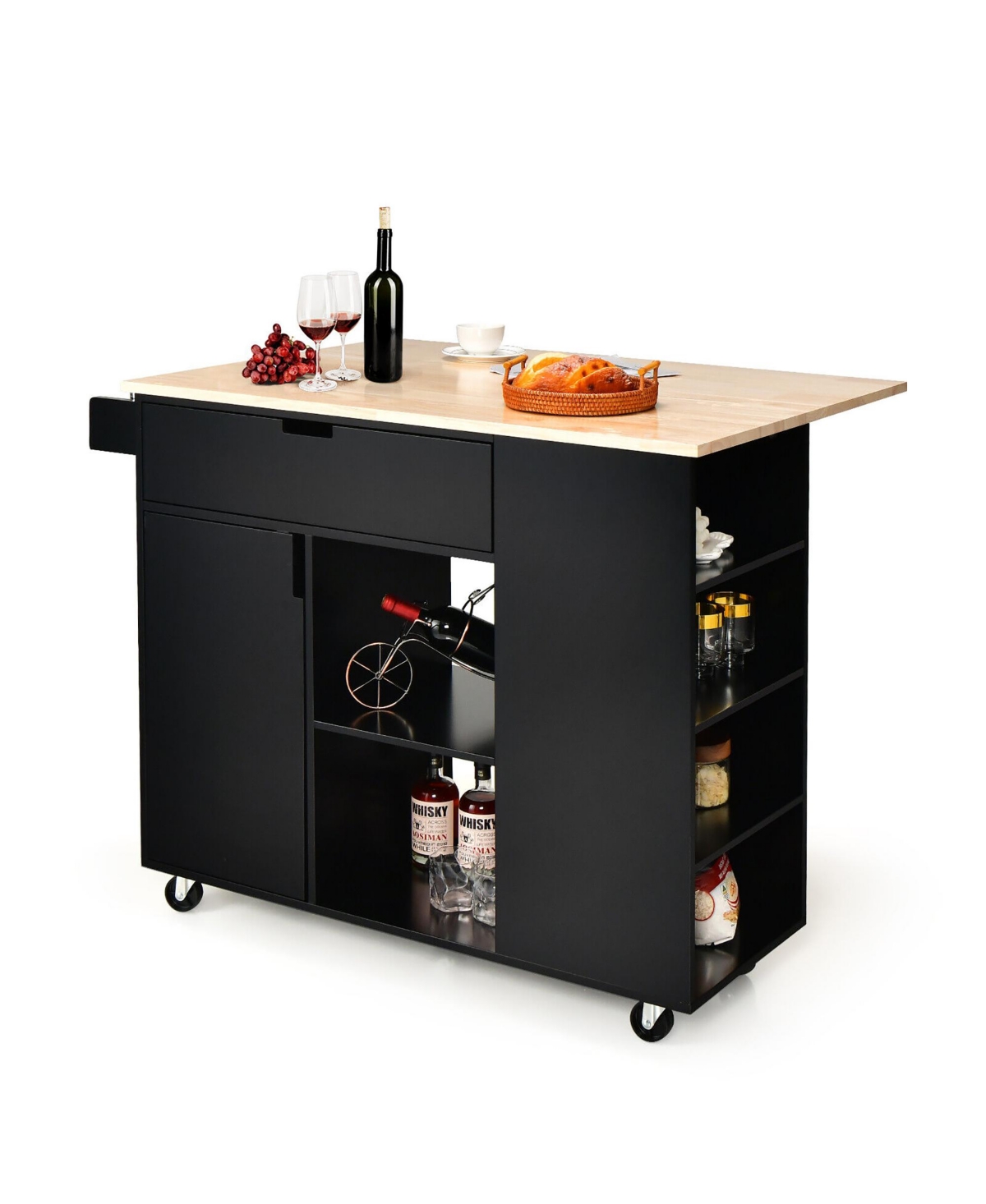 Click here for Gymax Kitchen Island Cart Rolling Serving Trolley... prices
