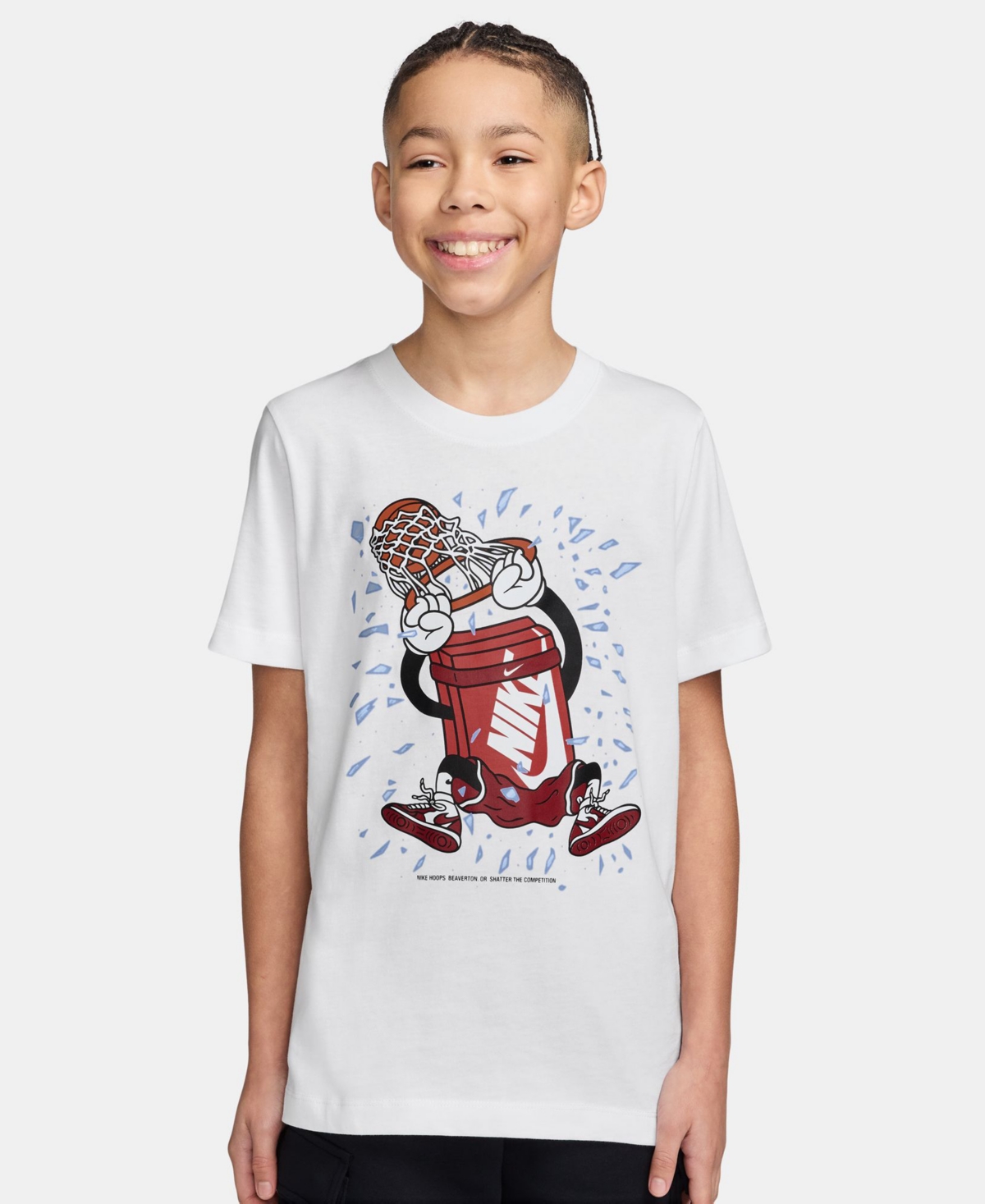 Click here for Nike Big Boys Sportswear Crewneck T-Shirt - White prices