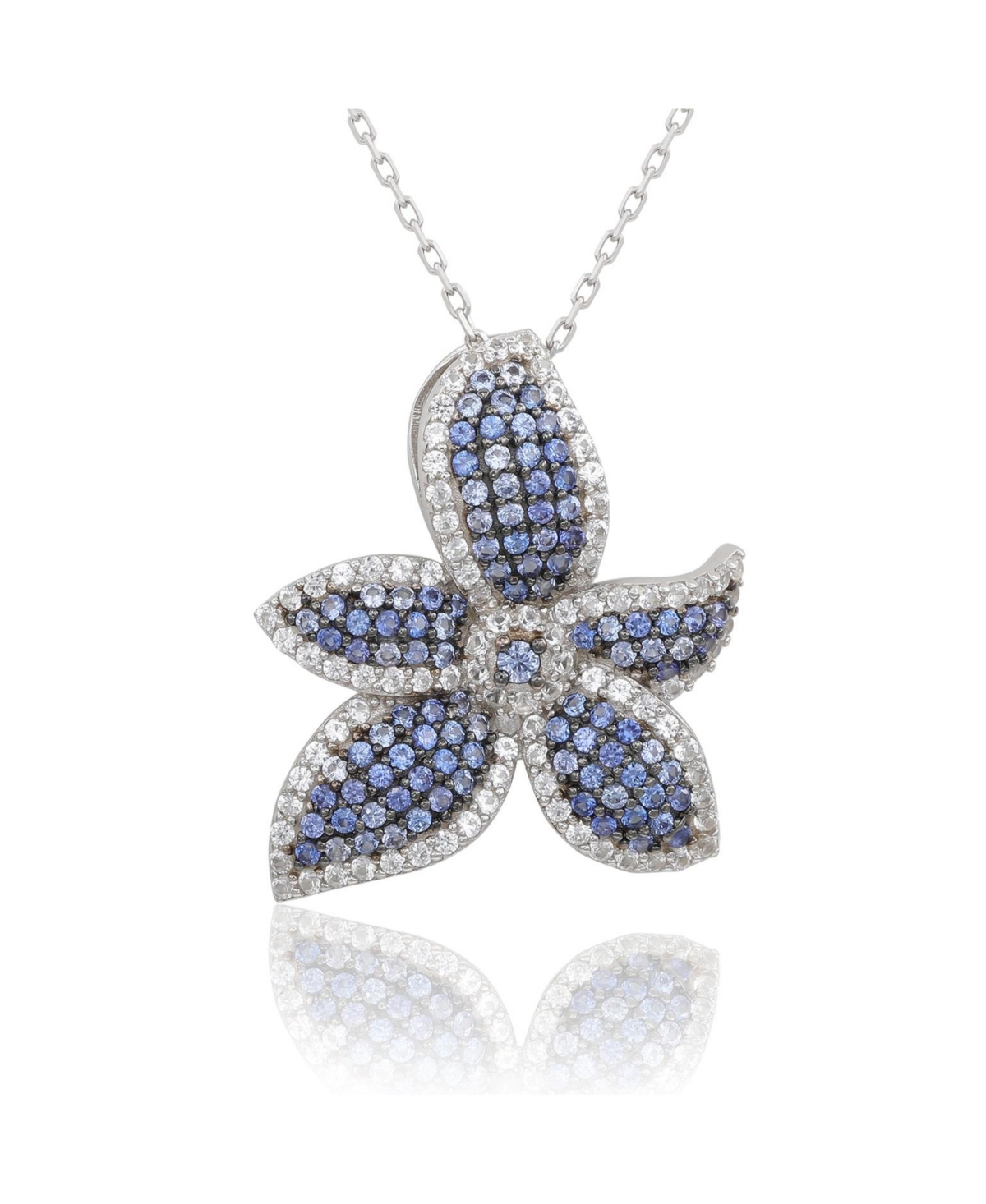 Click here for Suzy Levian Sterling Silver Sapphire & Created Whi... prices