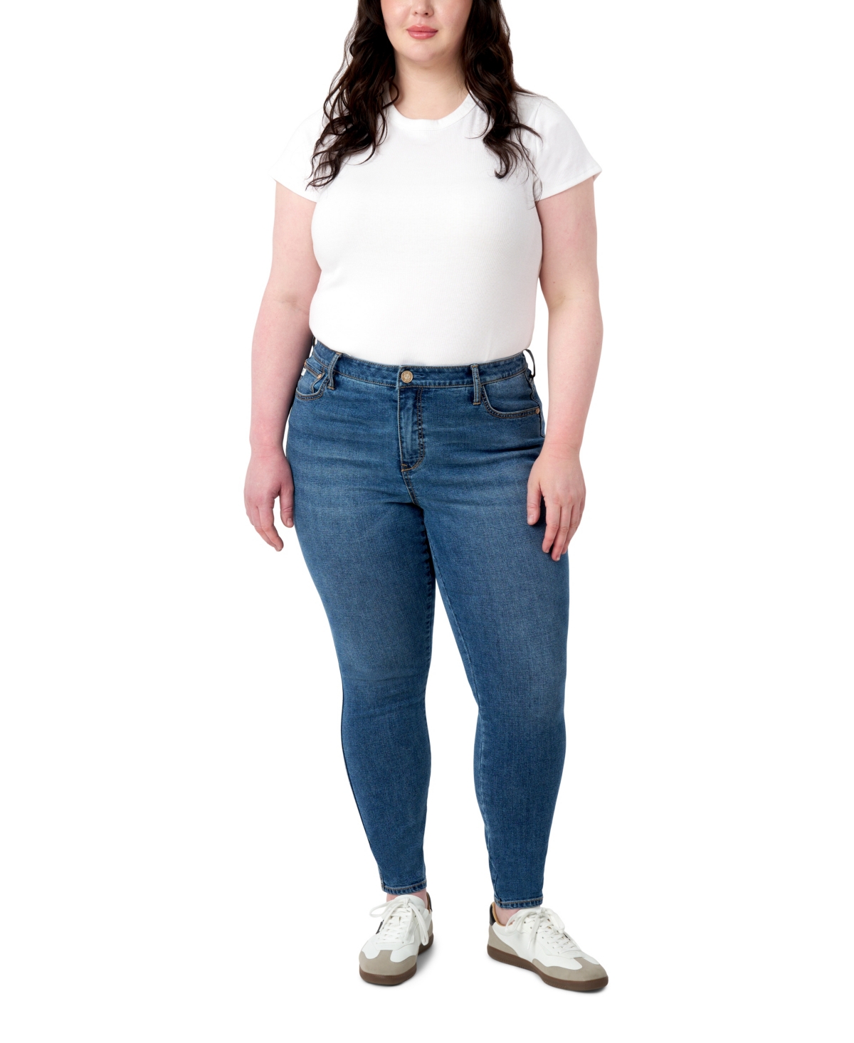 Click here for Seven7 Plus Size Bombshell Skinny Jeans - Honey prices