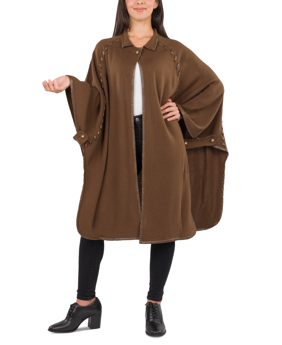 Click here for Patricia Nash Hand-Laced Cape - Mushroom prices