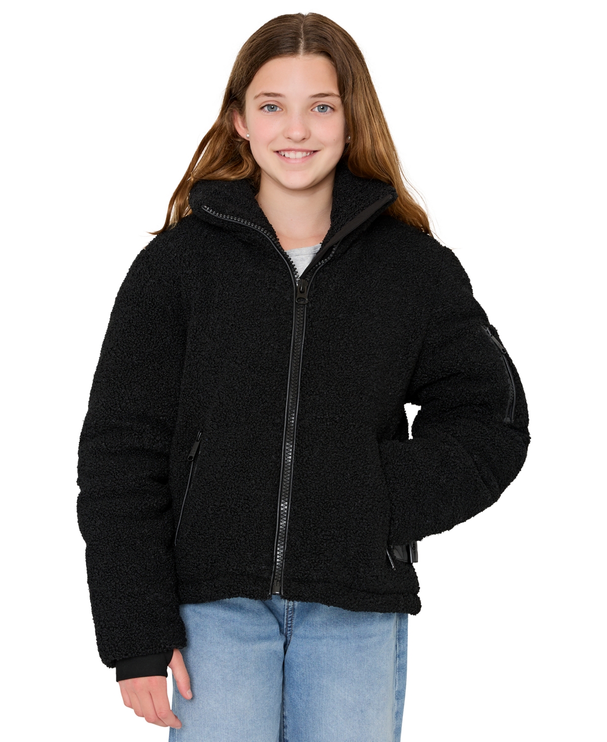Click here for Sam Edelman Big Girls Sherpa Moto Jacket - Black prices