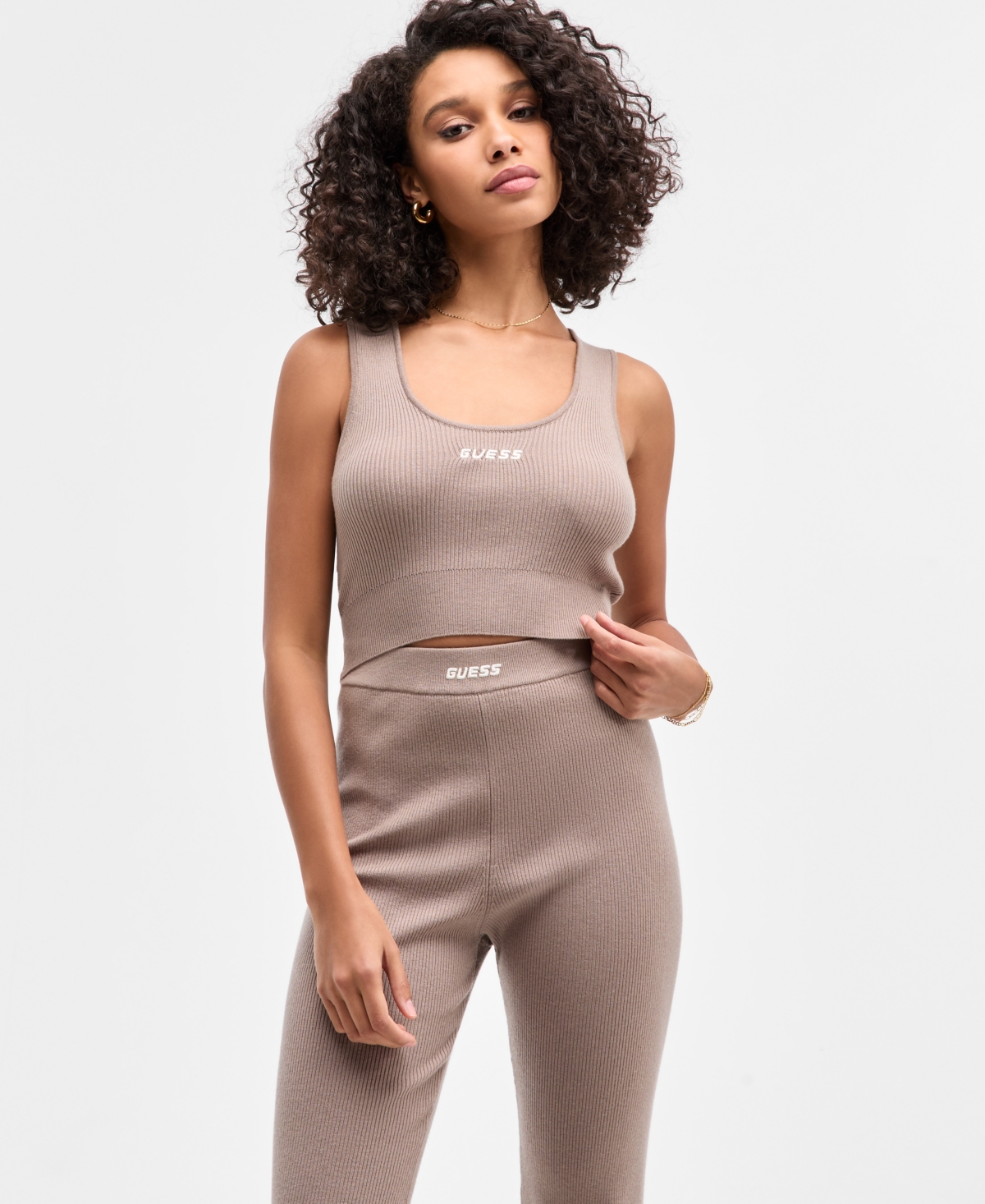 Click here for Guess Womens Flaminia Ribbed Knit Bralette - Slate... prices