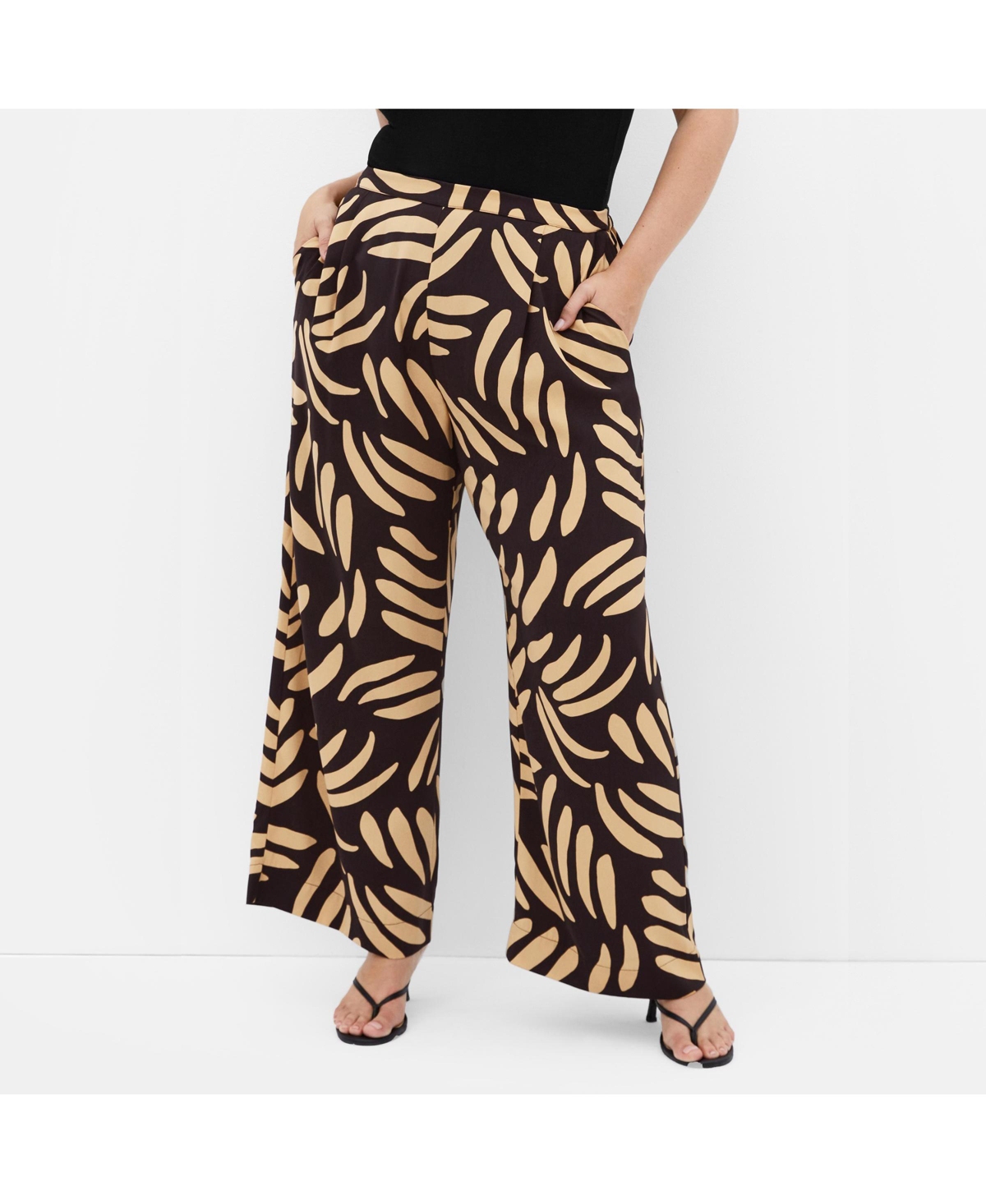 Click here for City Chic Womens Aspyn Pant - Blk/taupe prices