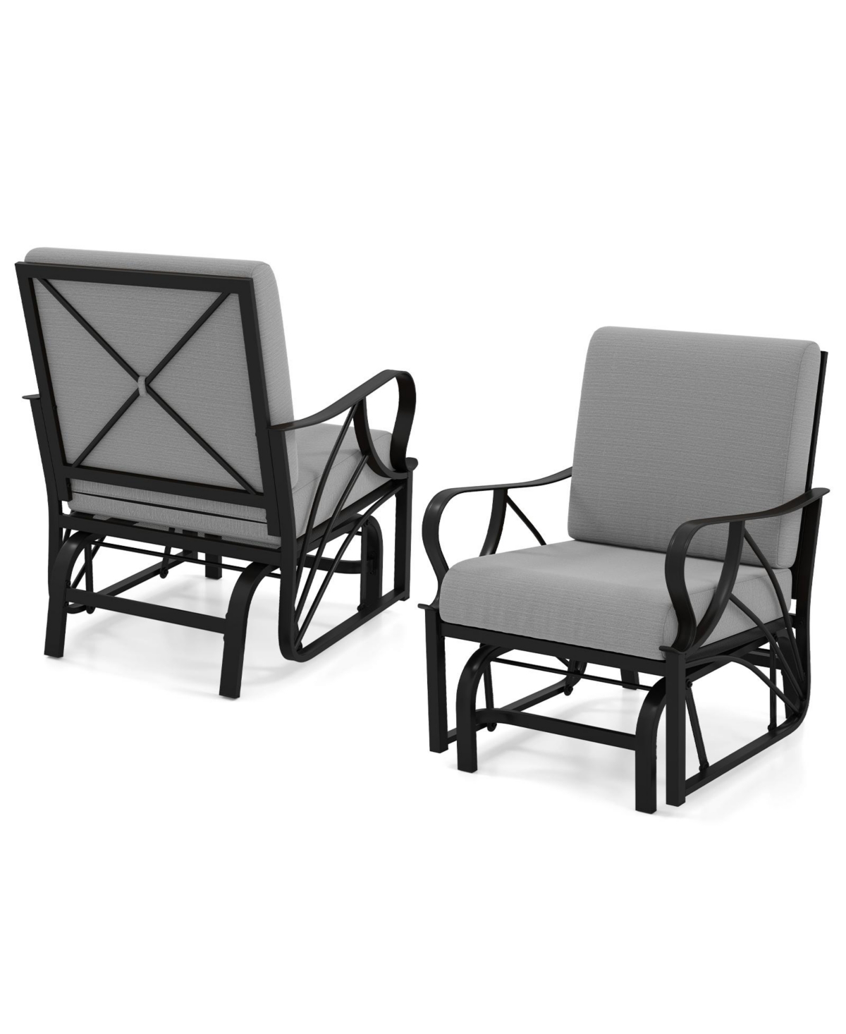 Click here for Gymax 2PCS Patio Glider Chair Single Outdoor Rocki... prices