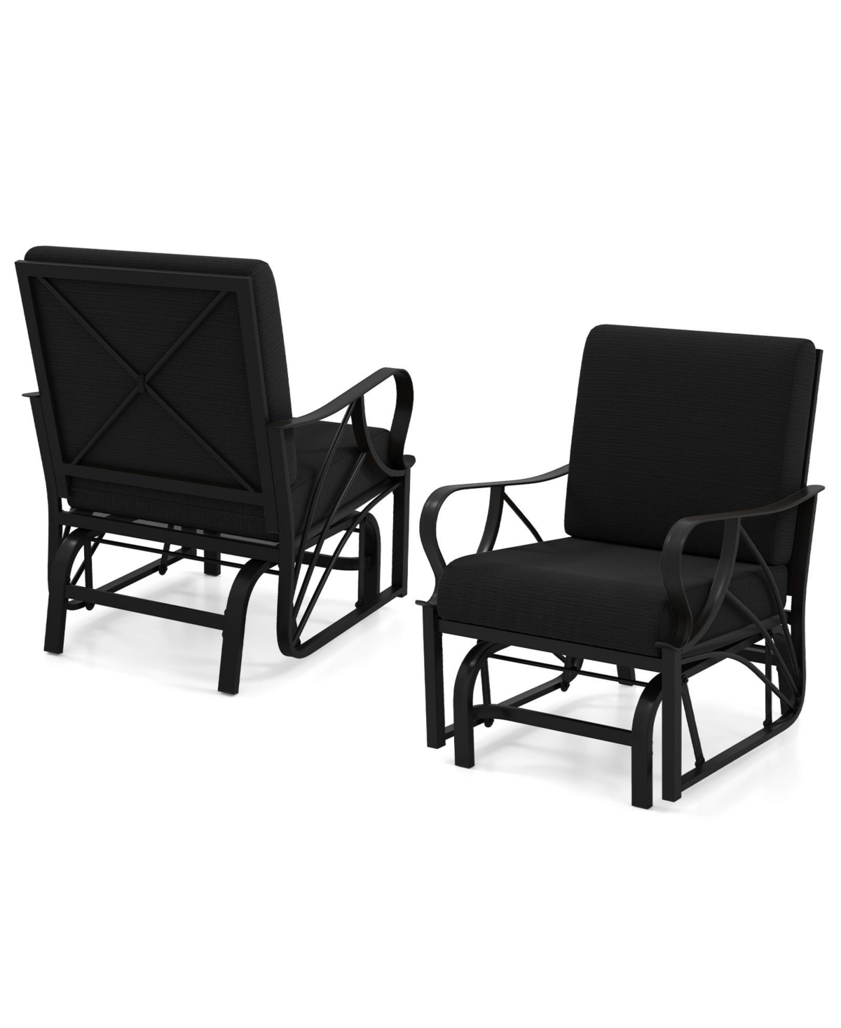 Click here for Gymax 2PCS Patio Glider Chair Single Outdoor Rocki... prices