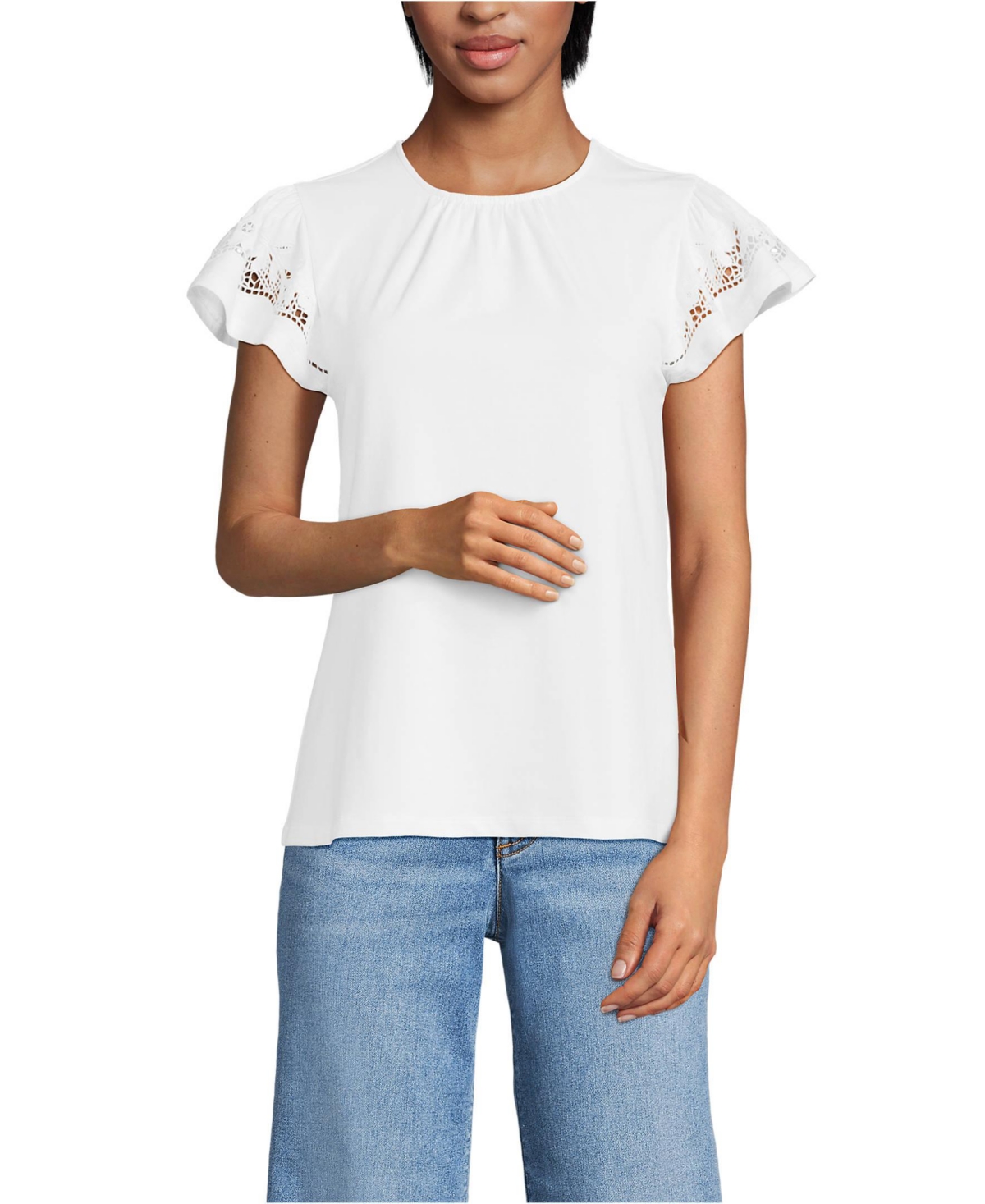 Click here for Lands End Womens Lightweight Jersey Crew Neck Ruff... prices