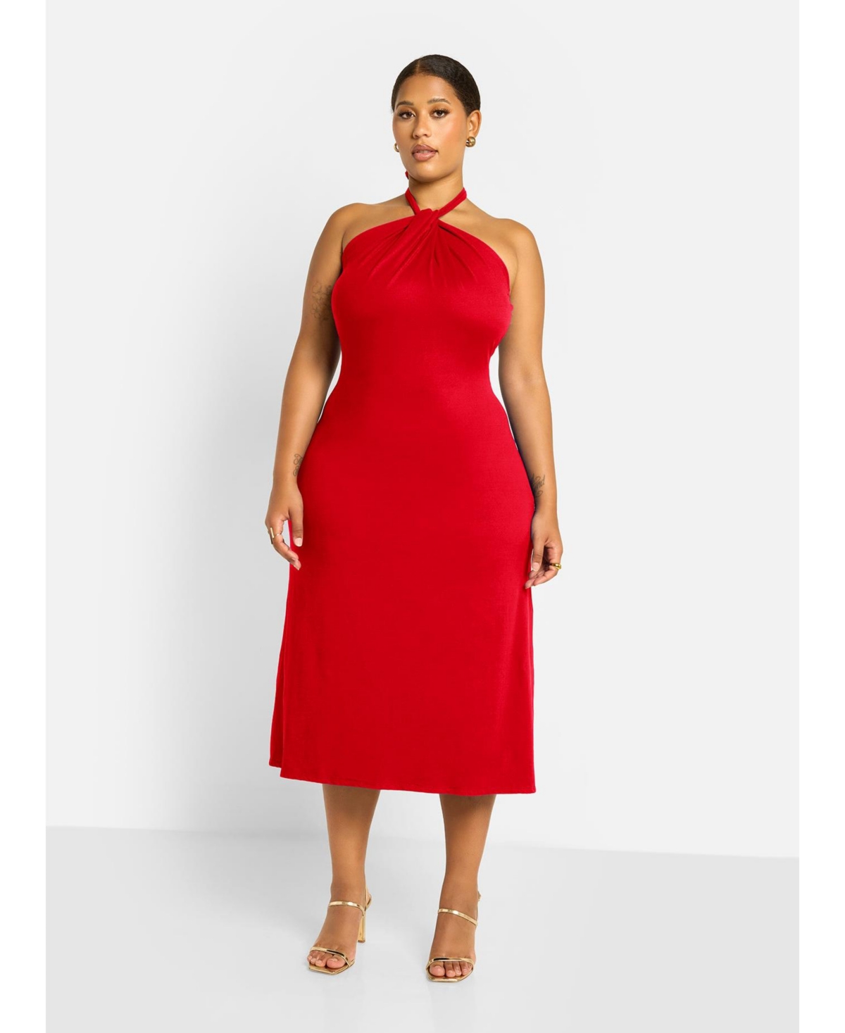 Click here for Rebdolls Plus Size Halter Slip Dress - Red - Red prices