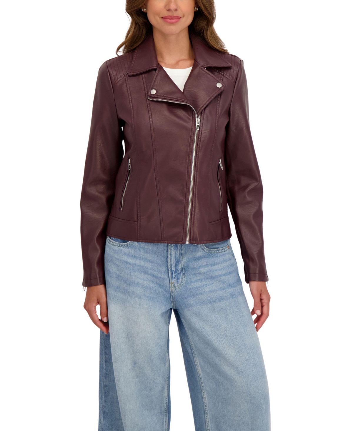 Click here for Sebby Collection Womens Faux Leather Biker Jacket... prices