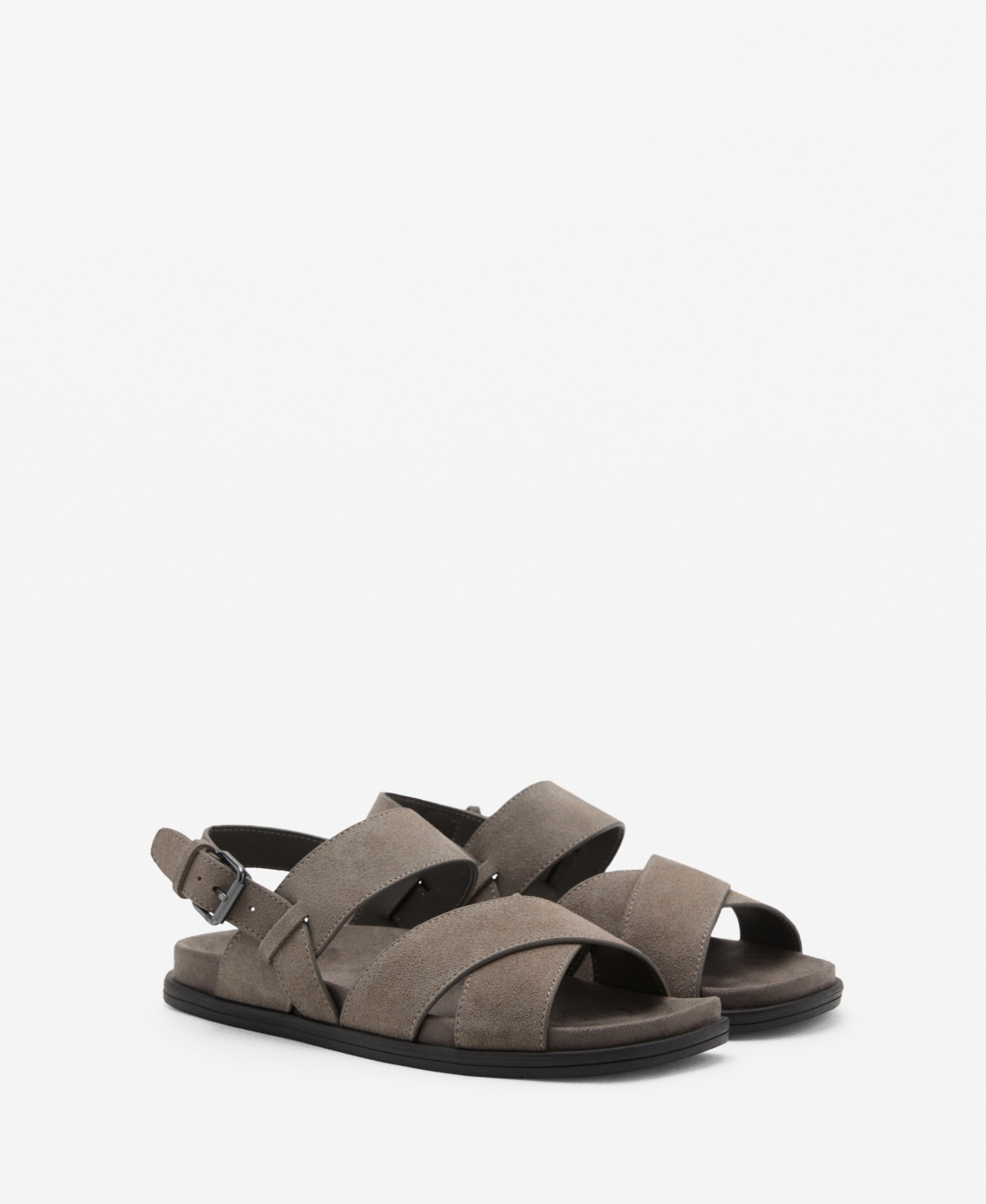 Click here for Mango Mens Crossed Leather Buckle Sandals - Light... prices