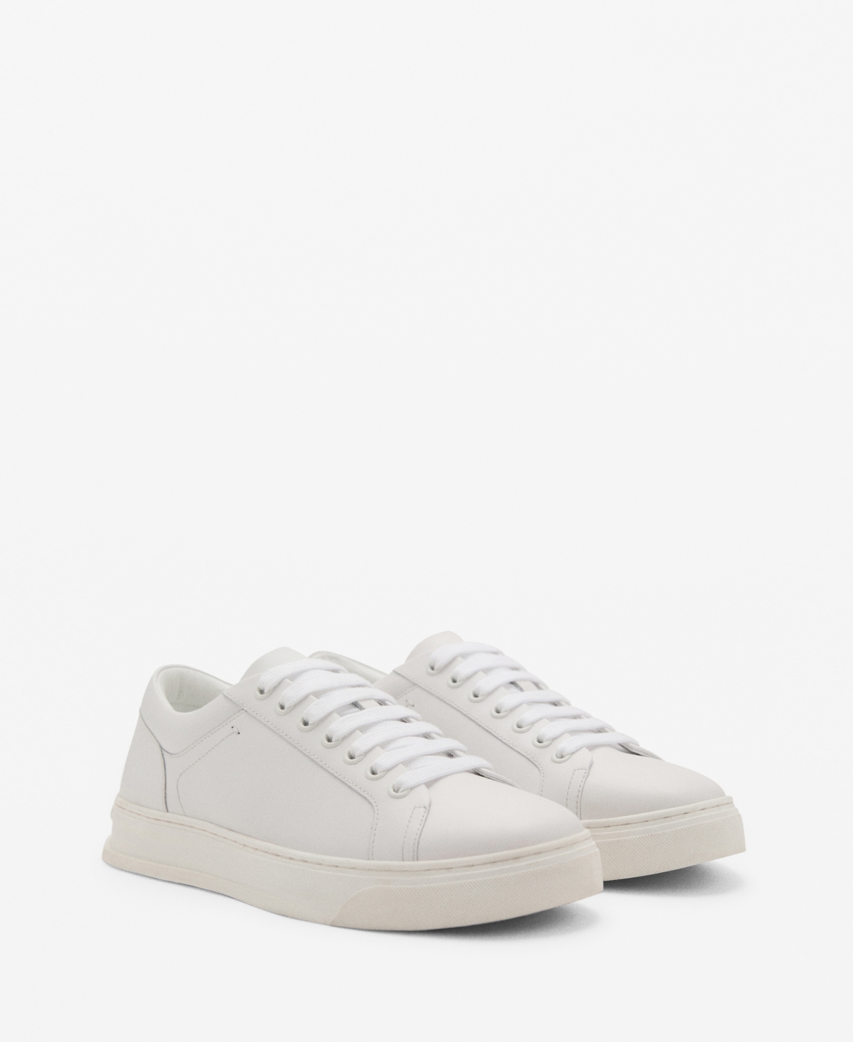 Click here for Mango Mens Leather Panel Sneakers - White prices