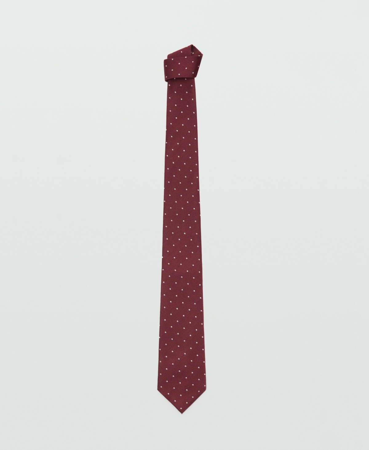 Click here for Mango Mens Polka-Dot Silk Tie - Burgundy prices