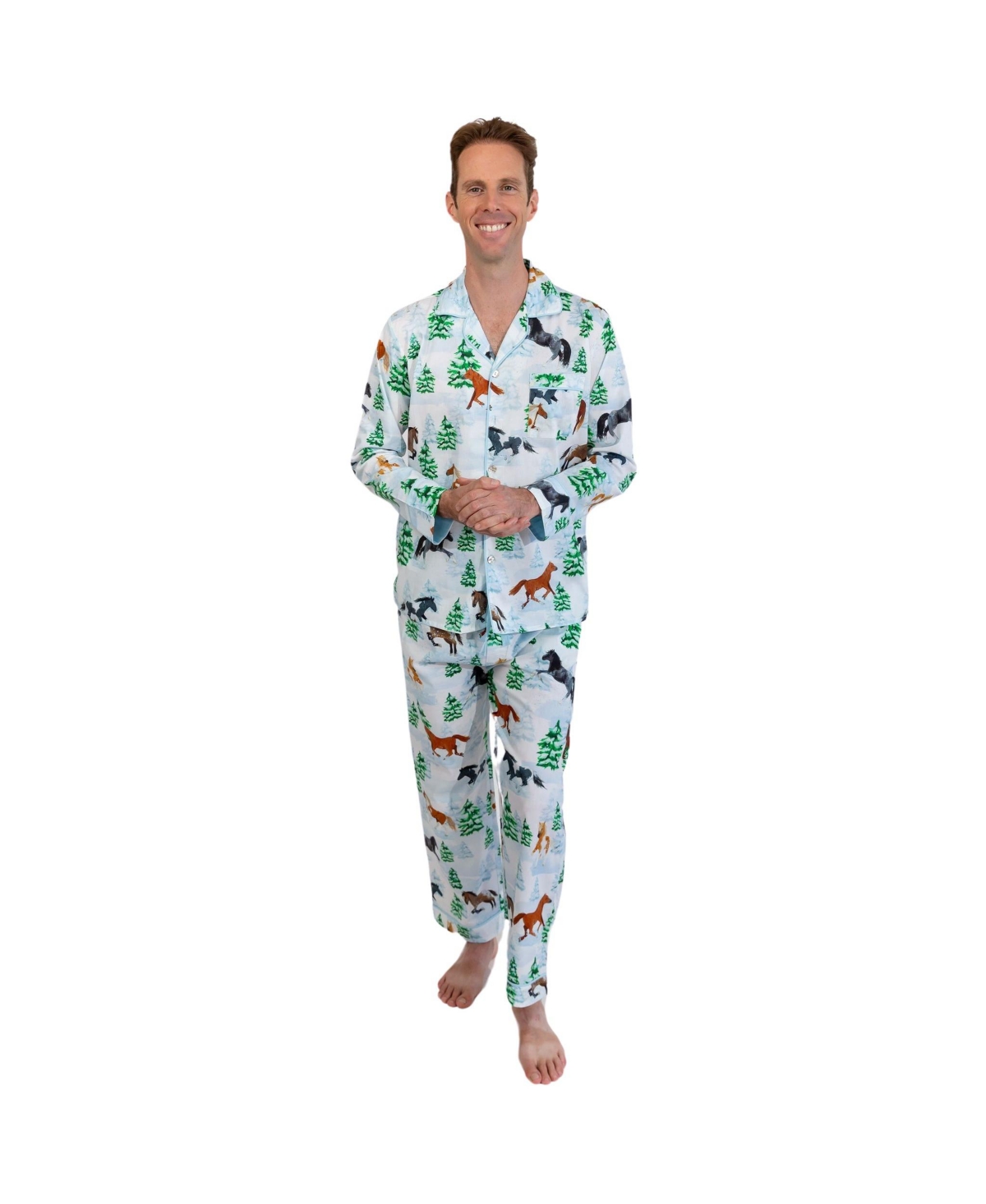 Click here for Sant and Abel Mens Hepburn Gingham Navy Long Pj Se... prices