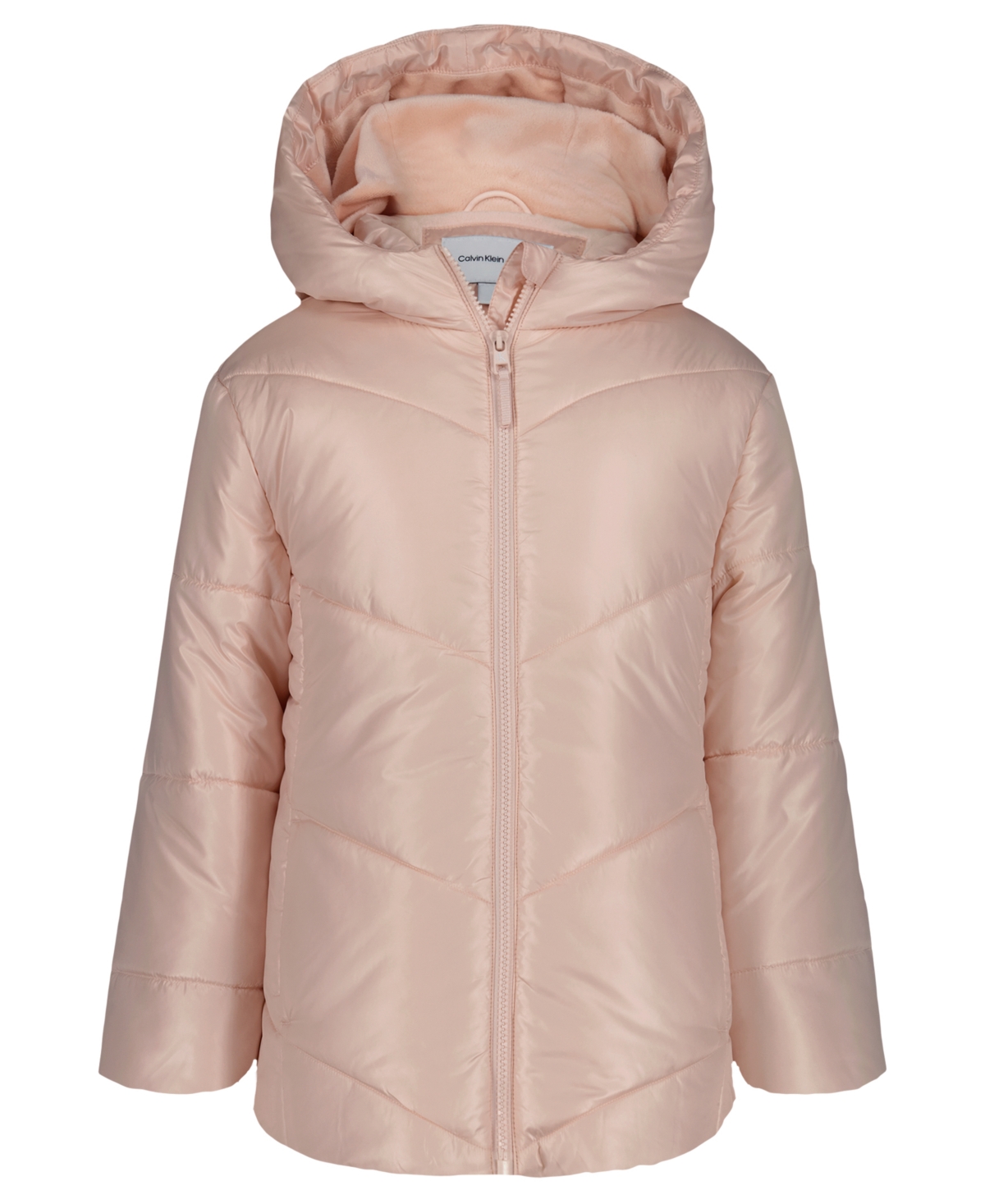 Click here for Calvin Klein Big Girls Curved Quilt Puffer with Ho... prices