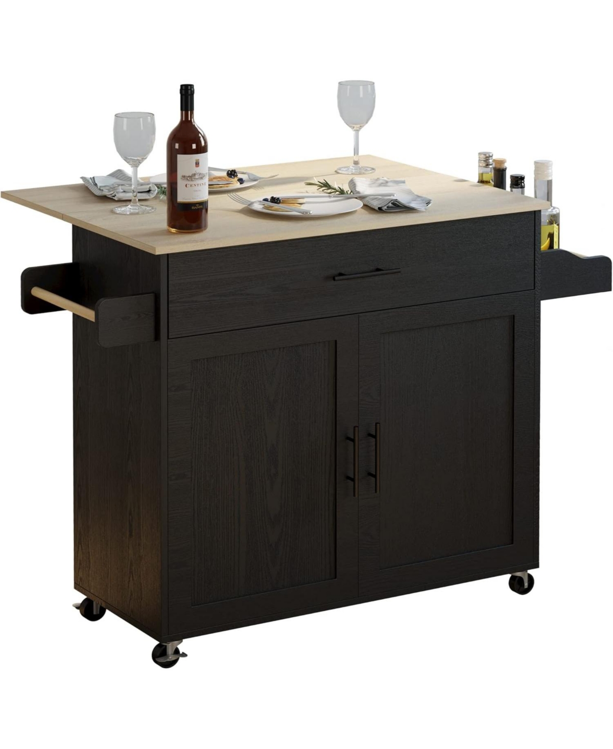 Click here for Ironck Rolling Kitchen Island with Drop Leaf  Stor... prices