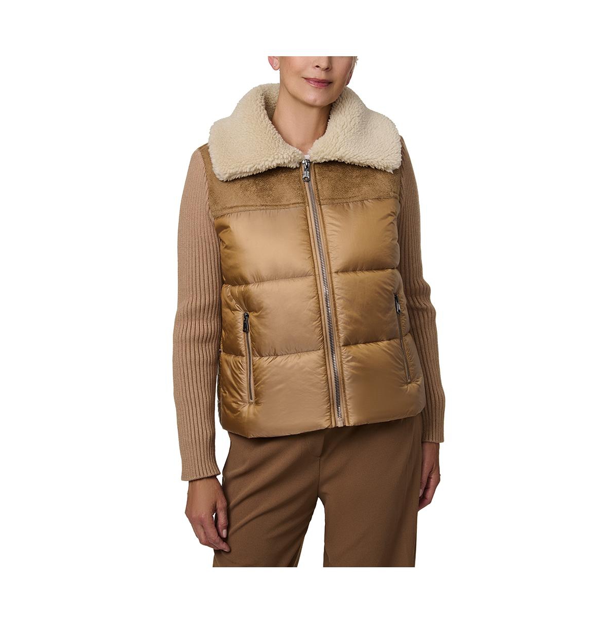 Click here for Bernardo Faux Shearling Puffer Combo Jacket - Dark... prices
