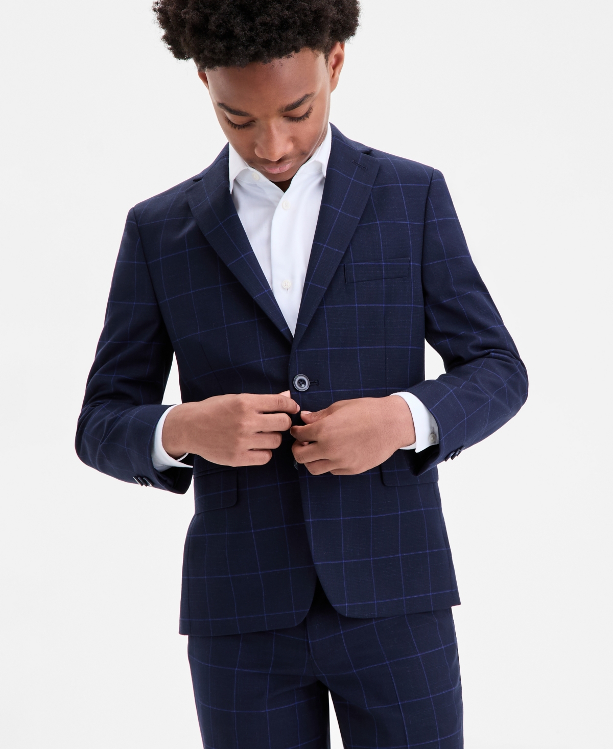 Click here for Michael Kors Big Boys Checkered Jacket - Navy prices