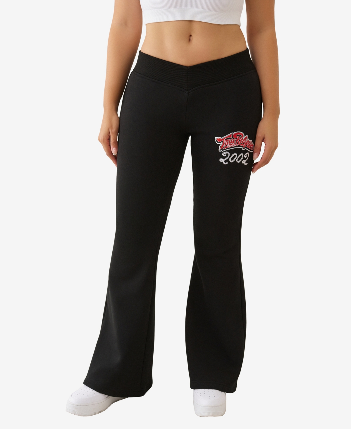 Click here for True Religion Womens Crystal V Flare Pants - Jet B... prices