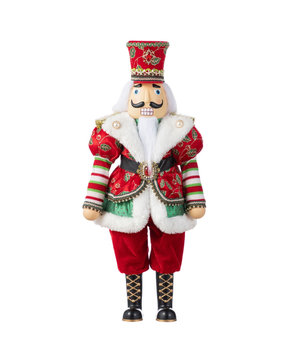 Click here for Glitzhome 20 Faux Fur Christmas Nutcracker Figurin... prices