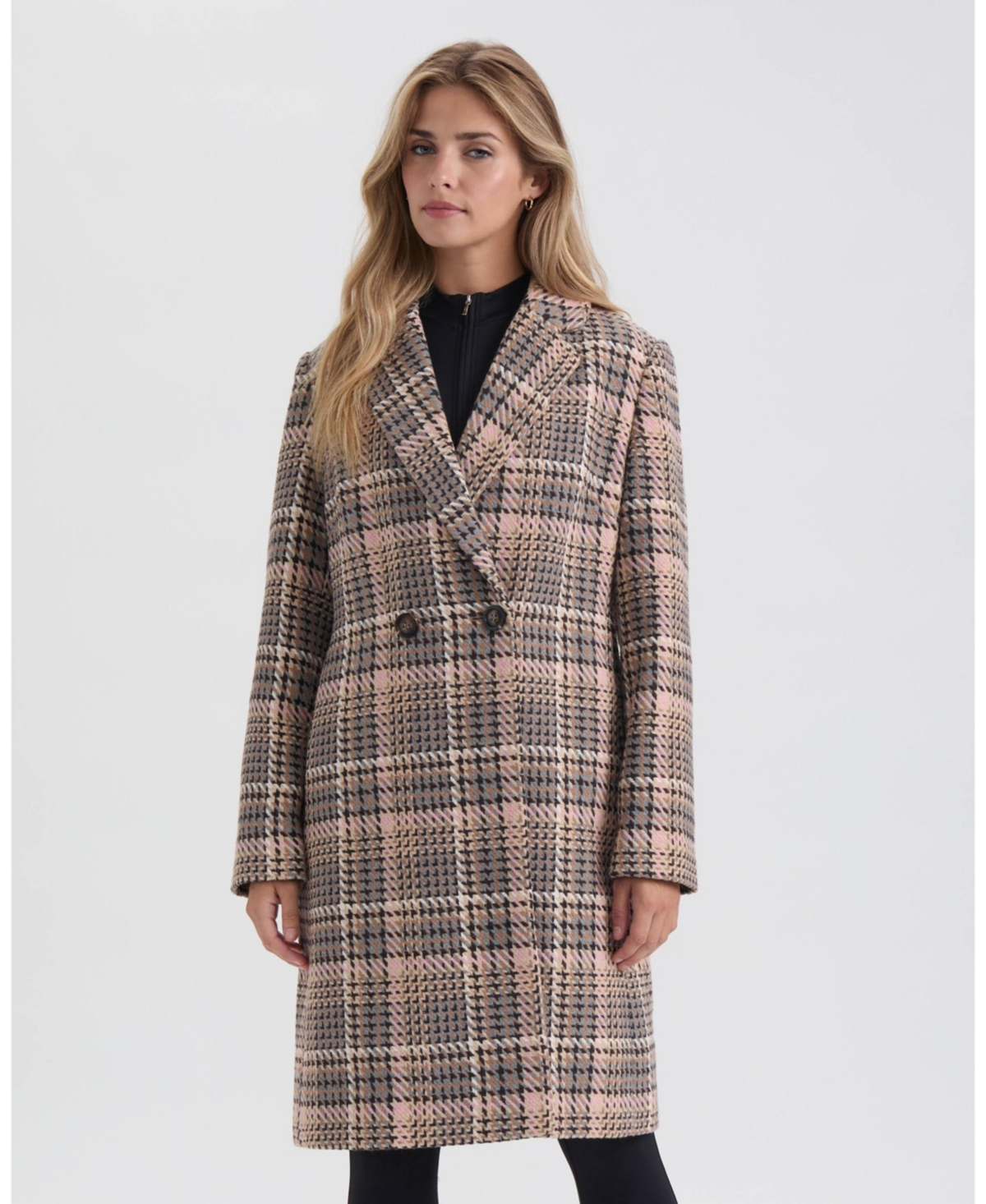 Click here for Ellen Tracy Womens Faux Wool Classic Coat - Pink p... prices