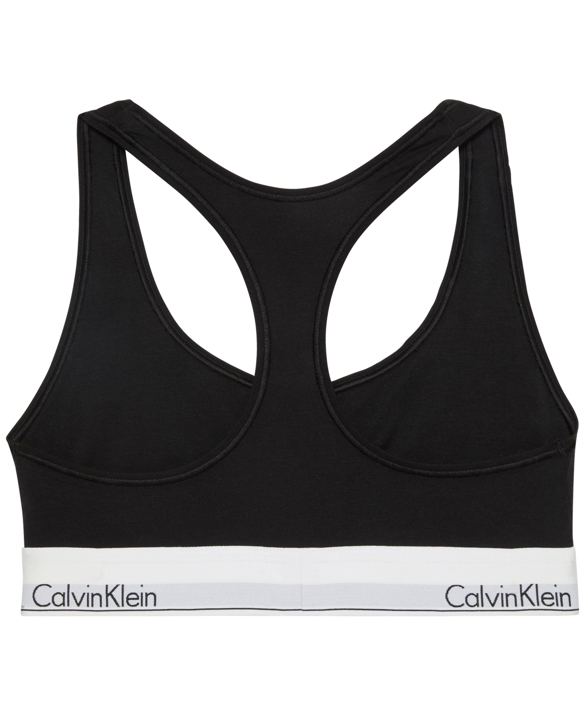 Calvin Klein Womens Icon Cotton Unlined Racerback Bralette QF8493 - Black