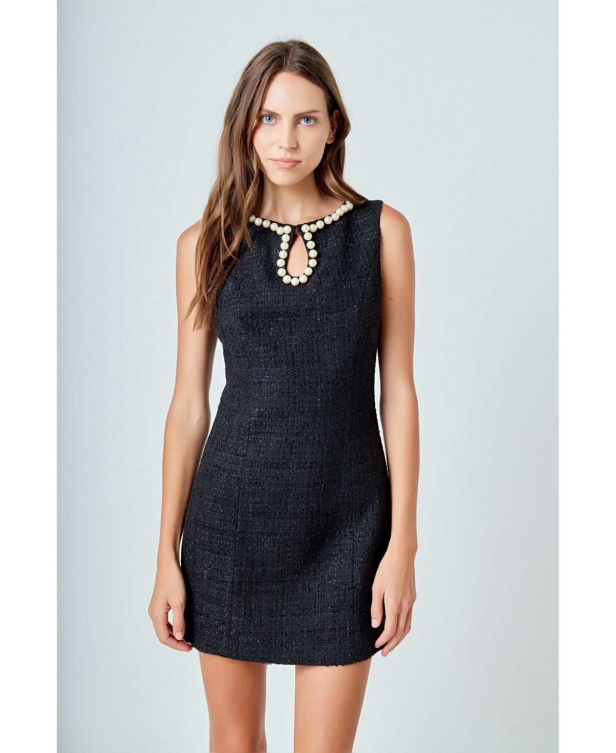 Click here for endless rose Womens Pearl Accented Cutout Mini Dre... prices