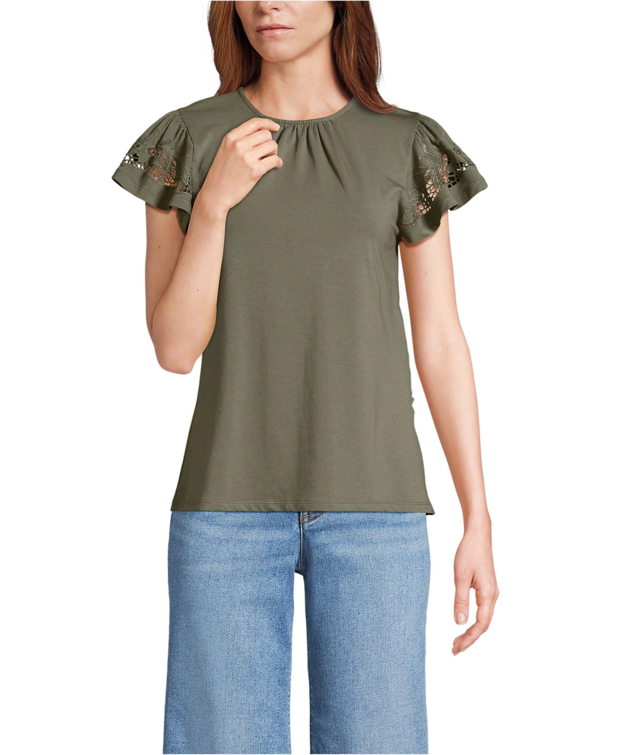 Click here for Lands End Womens Lightweight Jersey Crew Neck Ruff... prices