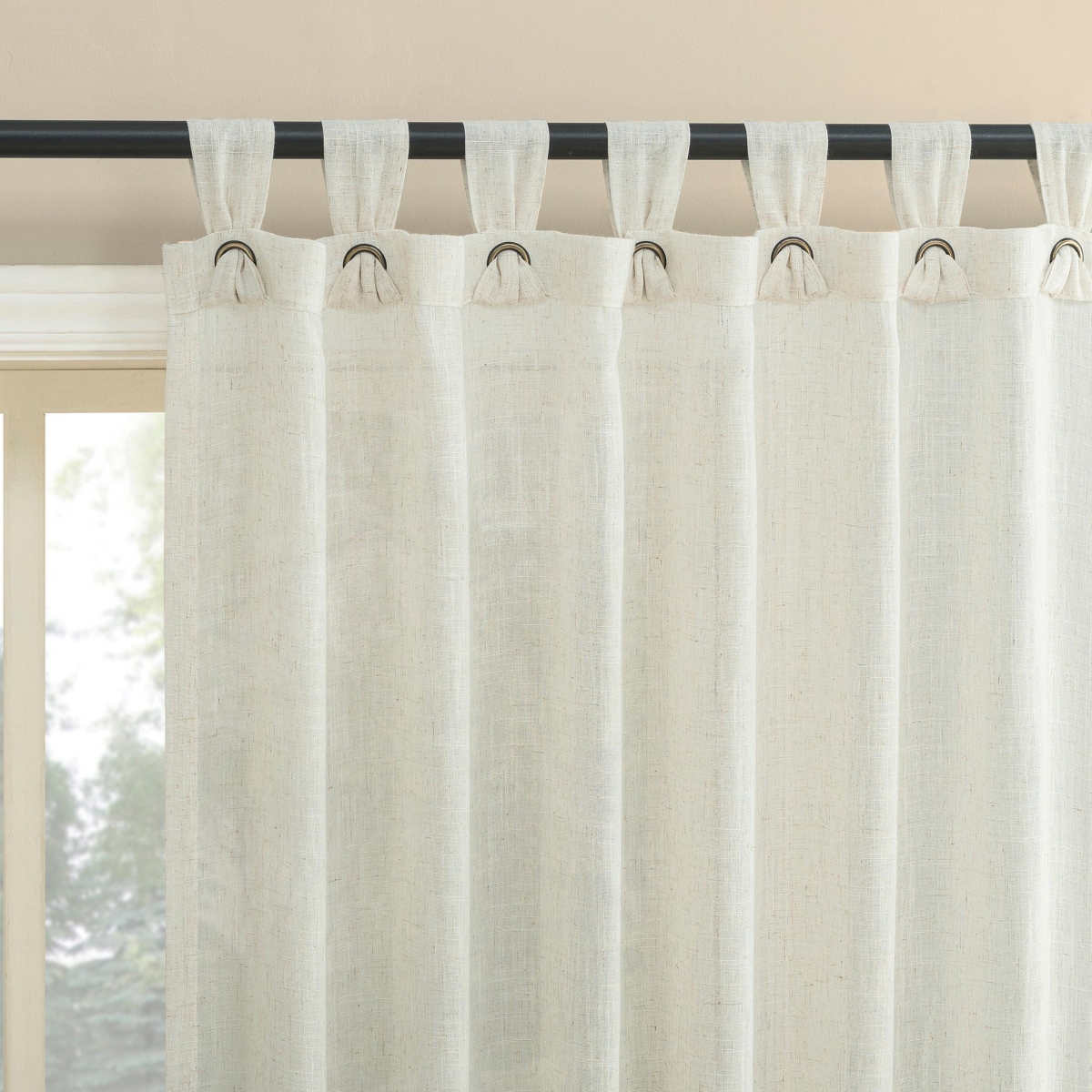 Click here for No. 918 Wescott Linen Blend Sheer Tab Top Curtain... prices