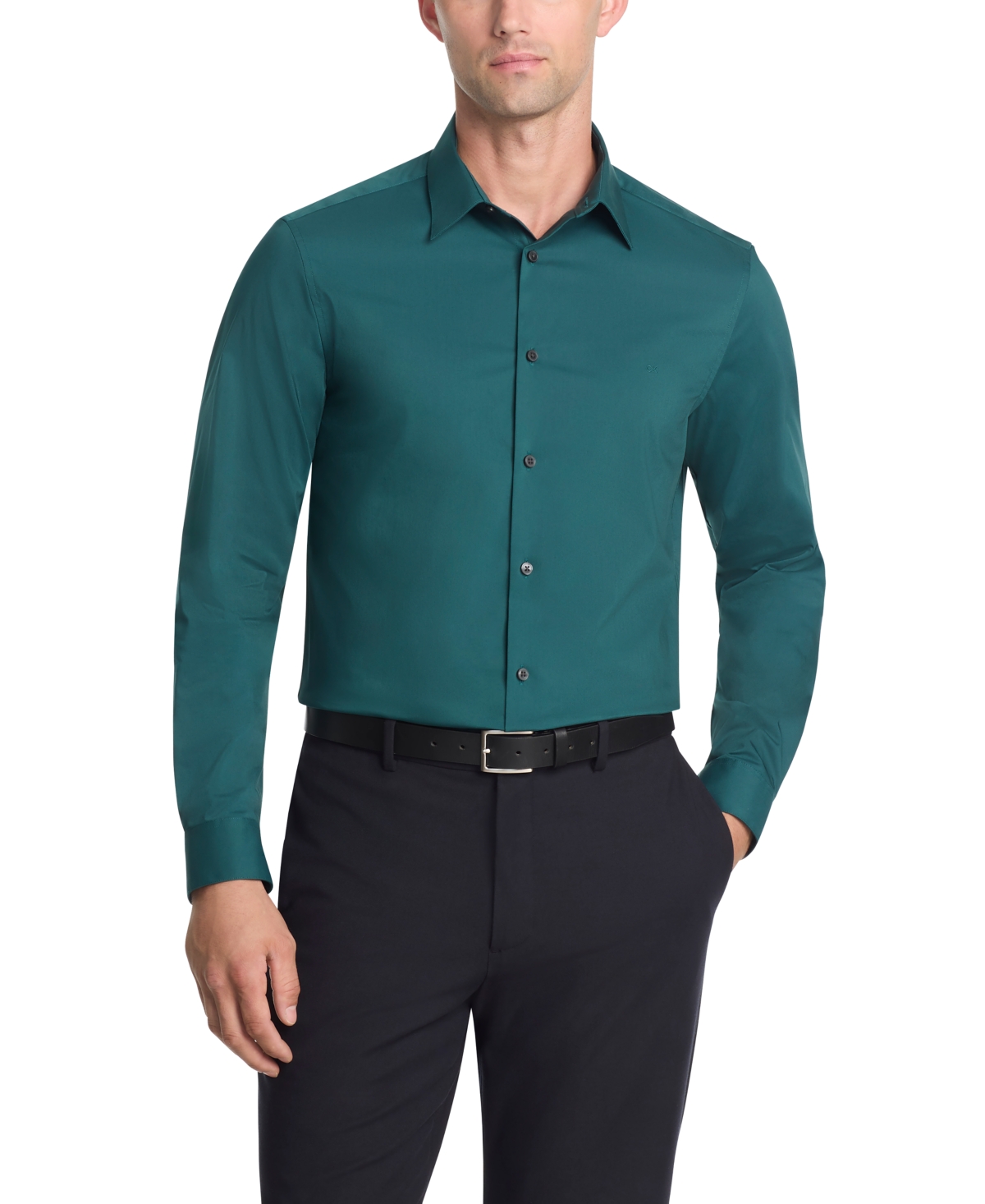 Click here for Calvin Klein Mens Flex Collar Dress Shirt - Green prices
