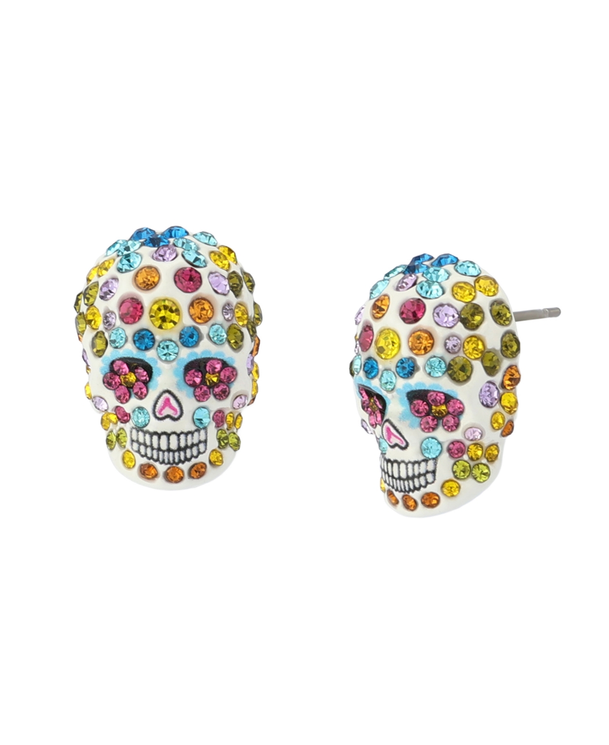 Click here for Betsey Johnson Faux Stone Sugar Skull Stud Earring... prices